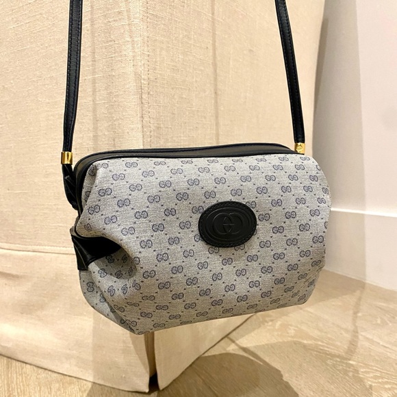 Gucci | Bags | Gucci Gg Supreme Barrel Denim Micro Guccissima Print Shoulder Bag | Poshmark